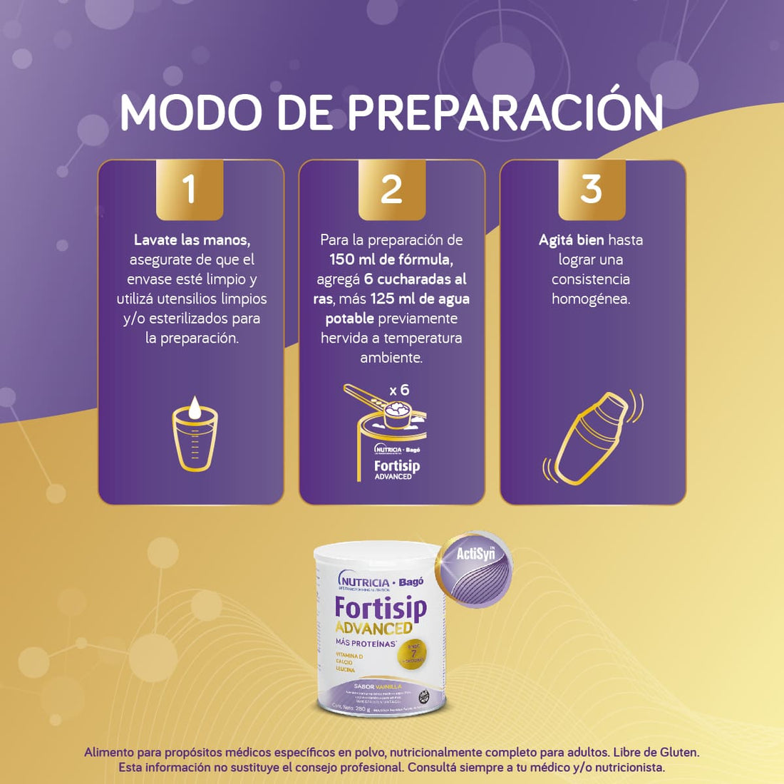 Fortisip Advanced Sabor Vainilla 280 gr | Tienda oficial Nutricia Bagó ...